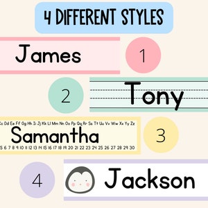 Rainbow Pastel Desk Name Tags and Labels for Classroom Decor | Editable ...