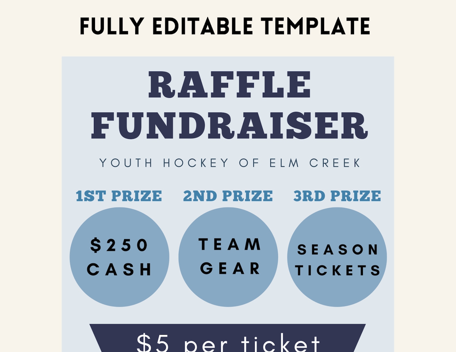 RAFFLE Fundraiser Editable Template for PTO and PTA. Flyer for Youth ...