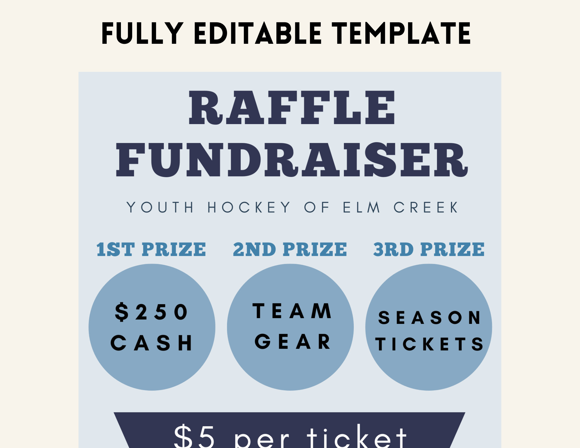 RAFFLE Fundraiser Editable Template for PTO and PTA. Flyer for Youth ...