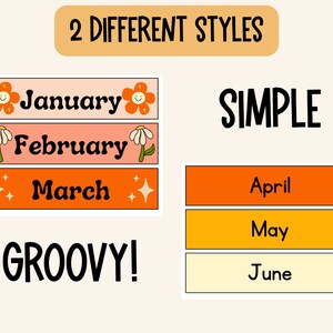 Retro Groovy Class Calendar Kit for Classroom Organization, Bulletin ...