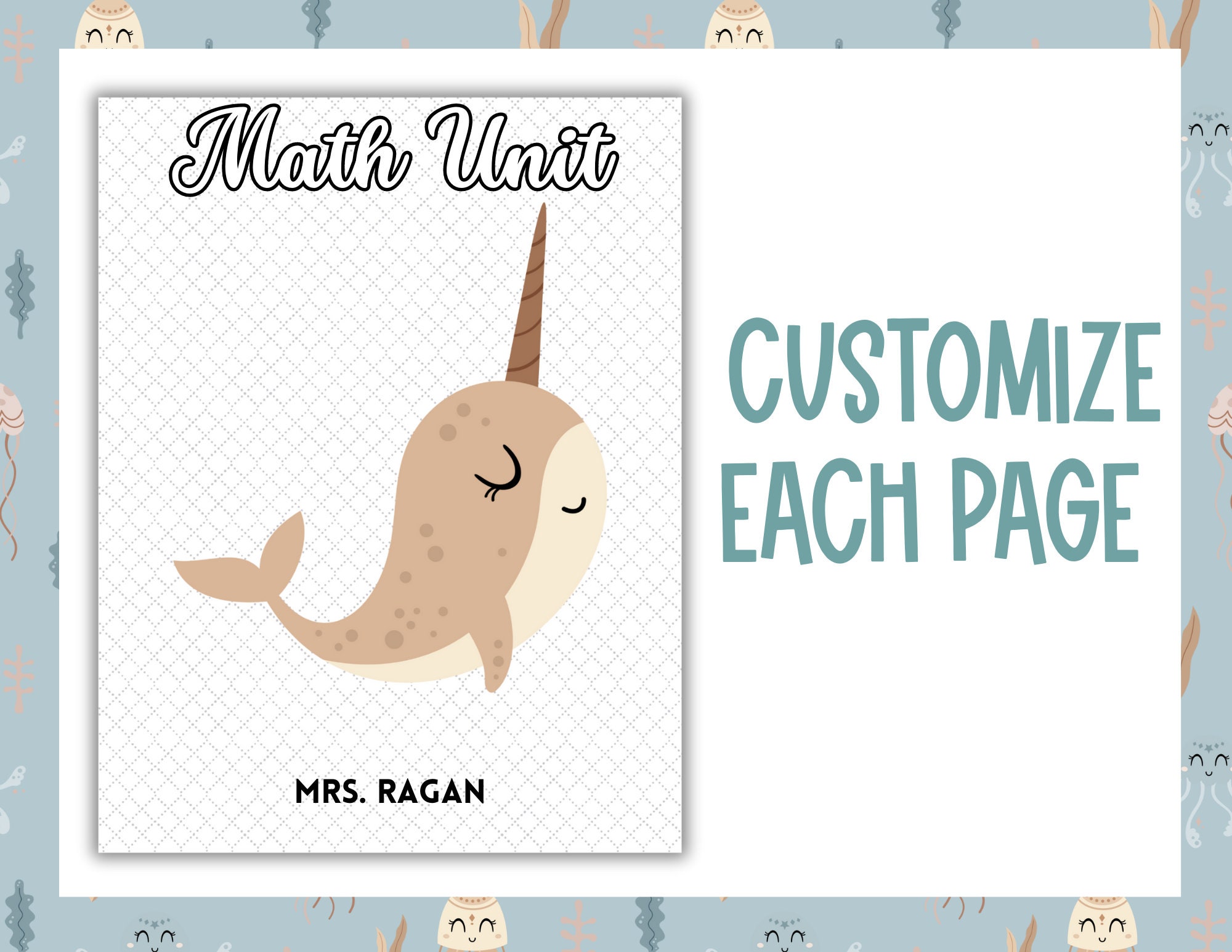 Ocean Theme Binder Covers and Spines for Teachers and Students - Etsy