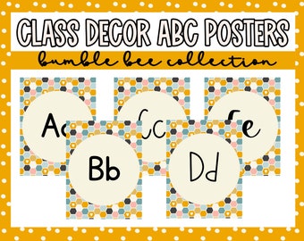 Alphabet Posters / Bee Classroom Decor - Etsy