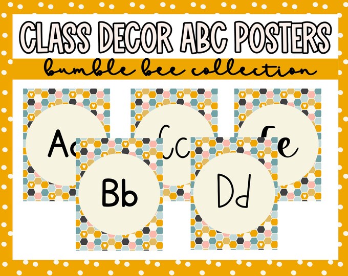 Bumble Bee Alphabet | Classroom Decor | Class Decor Set | Classroom ...