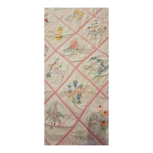 Vintage 50 State Flowers Quilt Handmade Pink and White 85x65 - Etsy