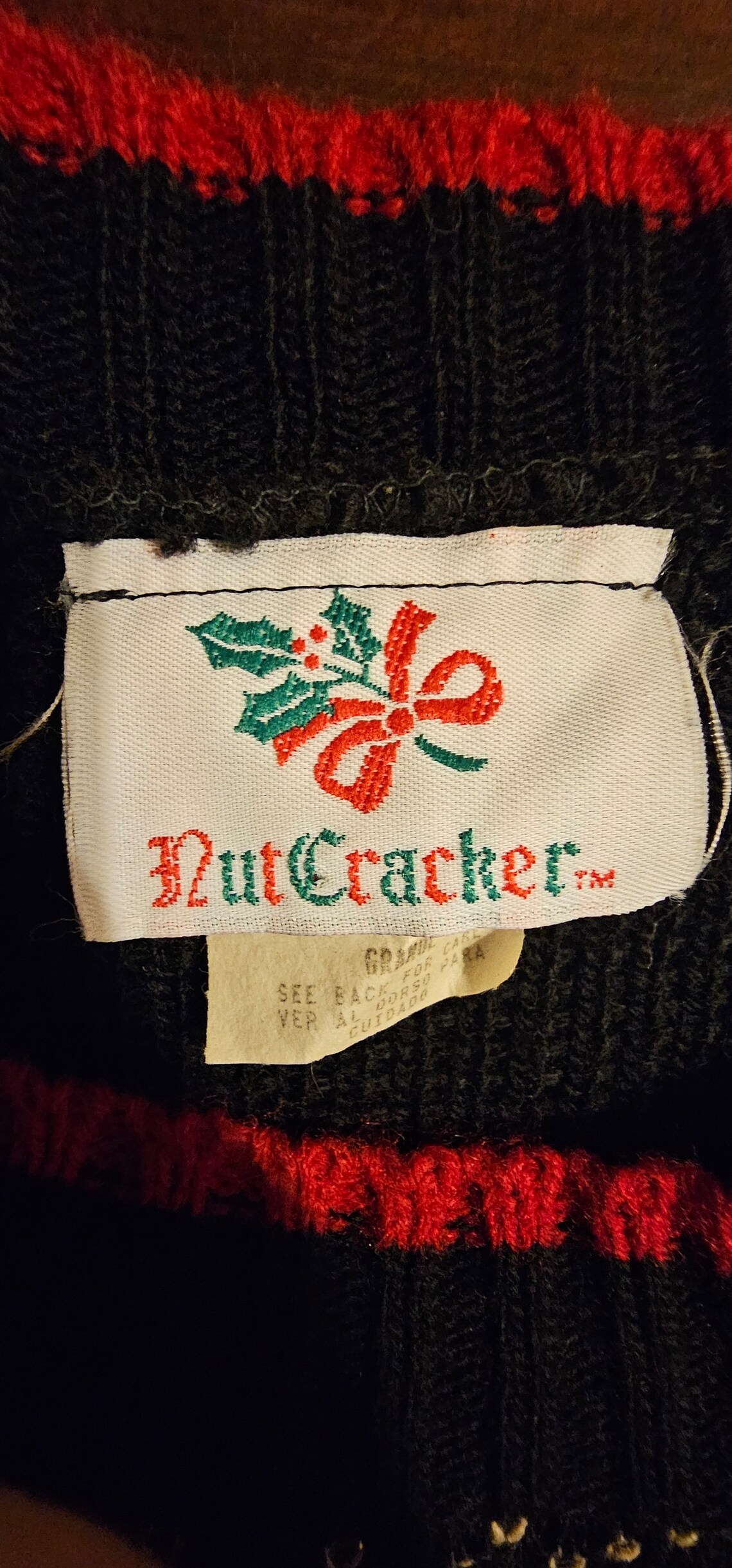 Vintage Nutcracker Ugly Christmas Sweater Teddybear Candlelight Pyramid ...