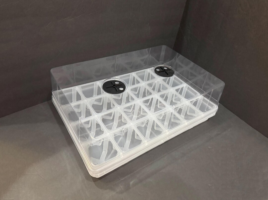 Propagation Tray With Dome Set | 24 Clear Square Seedling Pots | Pot ...
