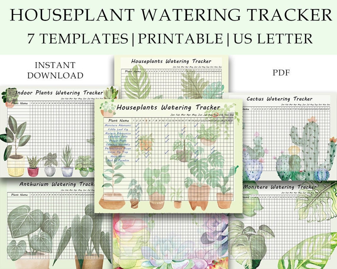 Printable Plant Care Watering Tracker Plant Watering - Etsy