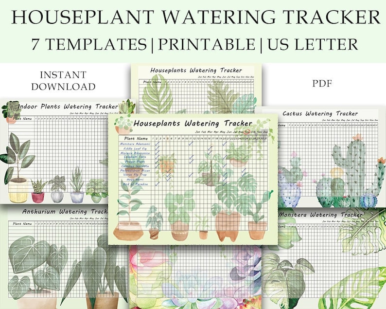 Printable Plant Care Watering Tracker Plant Watering - Etsy