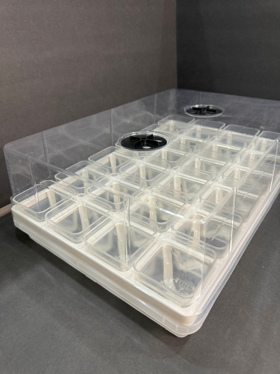 Propagation Tray With Dome Set | 24 Clear Square Seedling Pots | Pot ...
