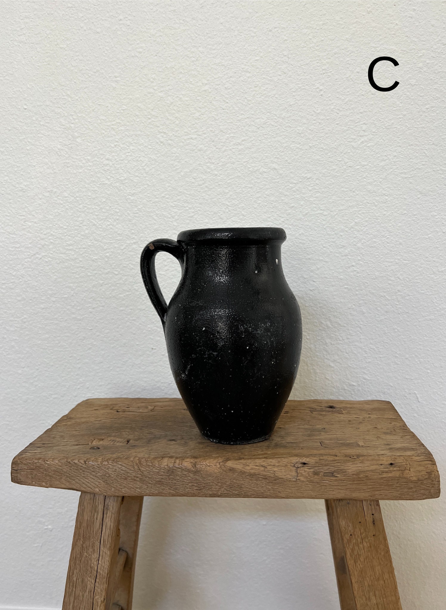 Black Turkish Jar With Handle Vintage Pottery - Etsy