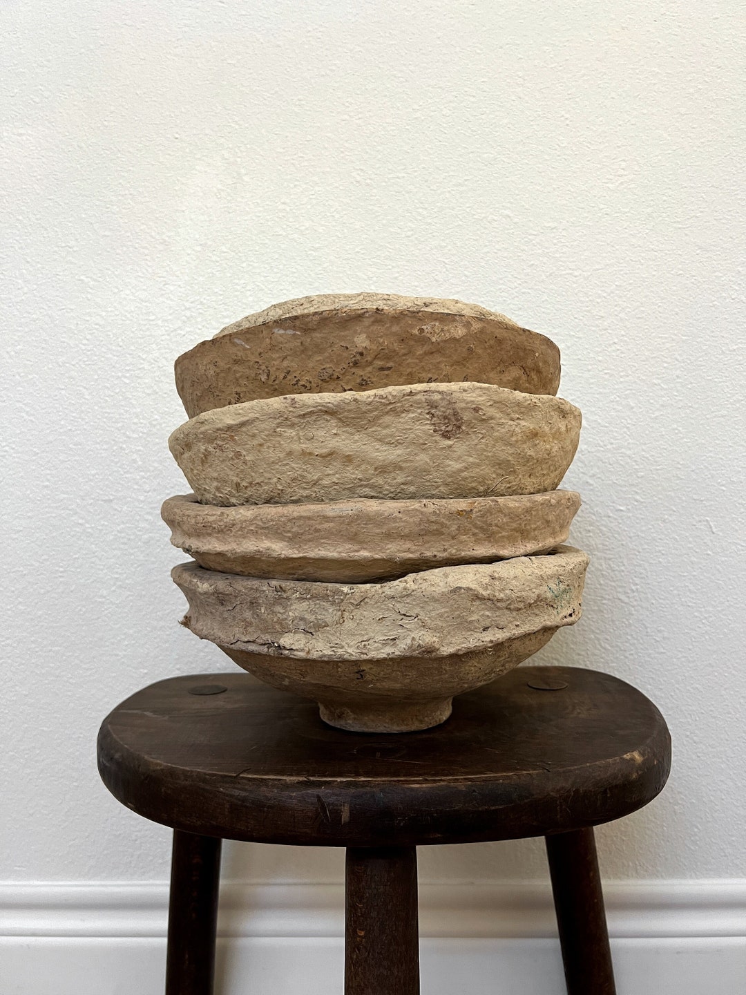 Paper Mache Bowl, Wabi Sabi Decor - Etsy