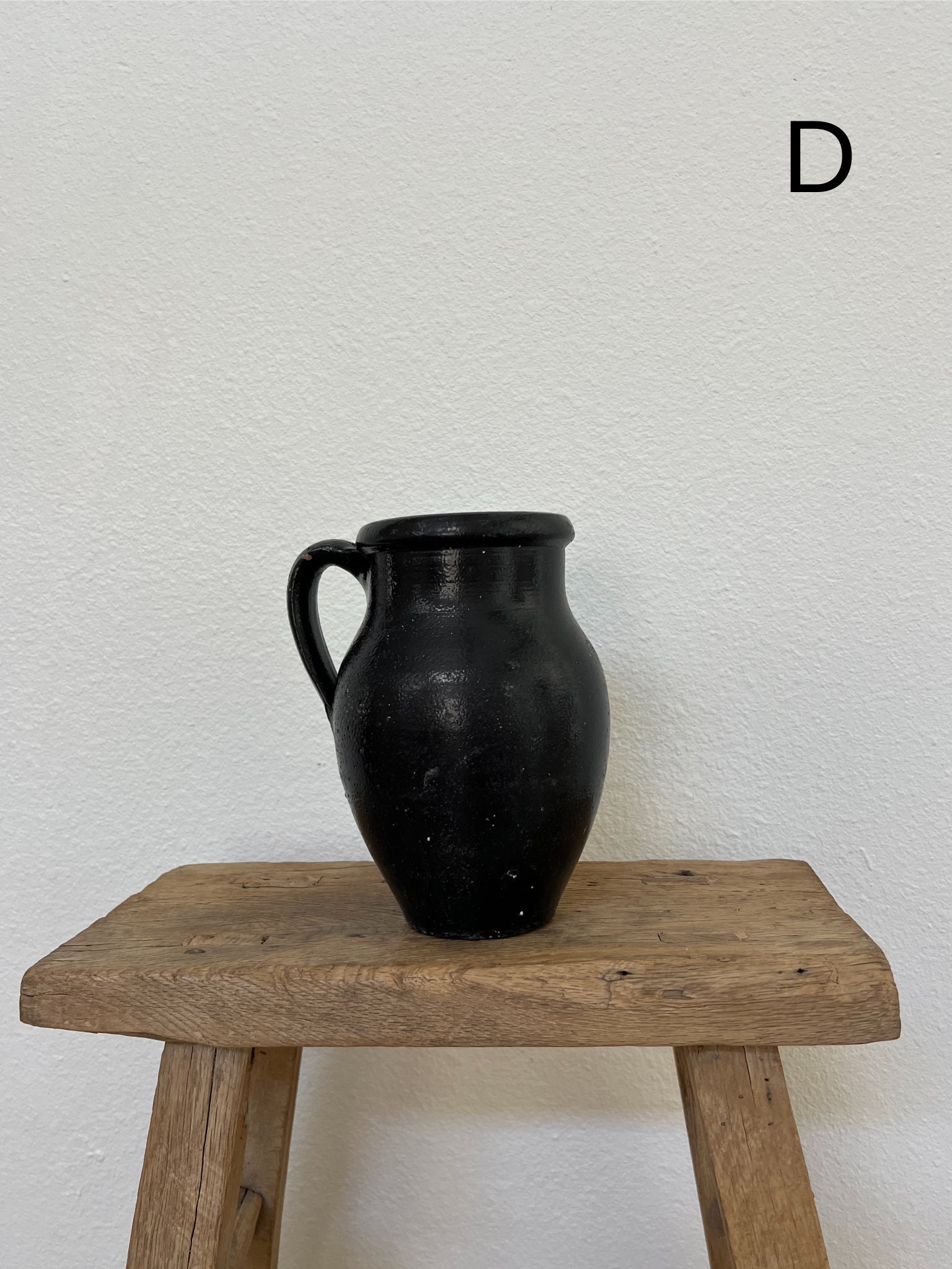 Black Turkish Jar With Handle Vintage Pottery - Etsy