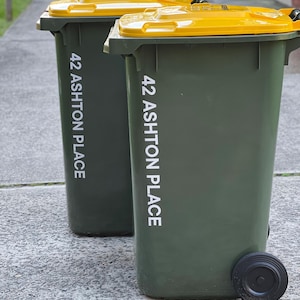 Vertical Wheelie Bin Street Name & Number Sticker - Etsy