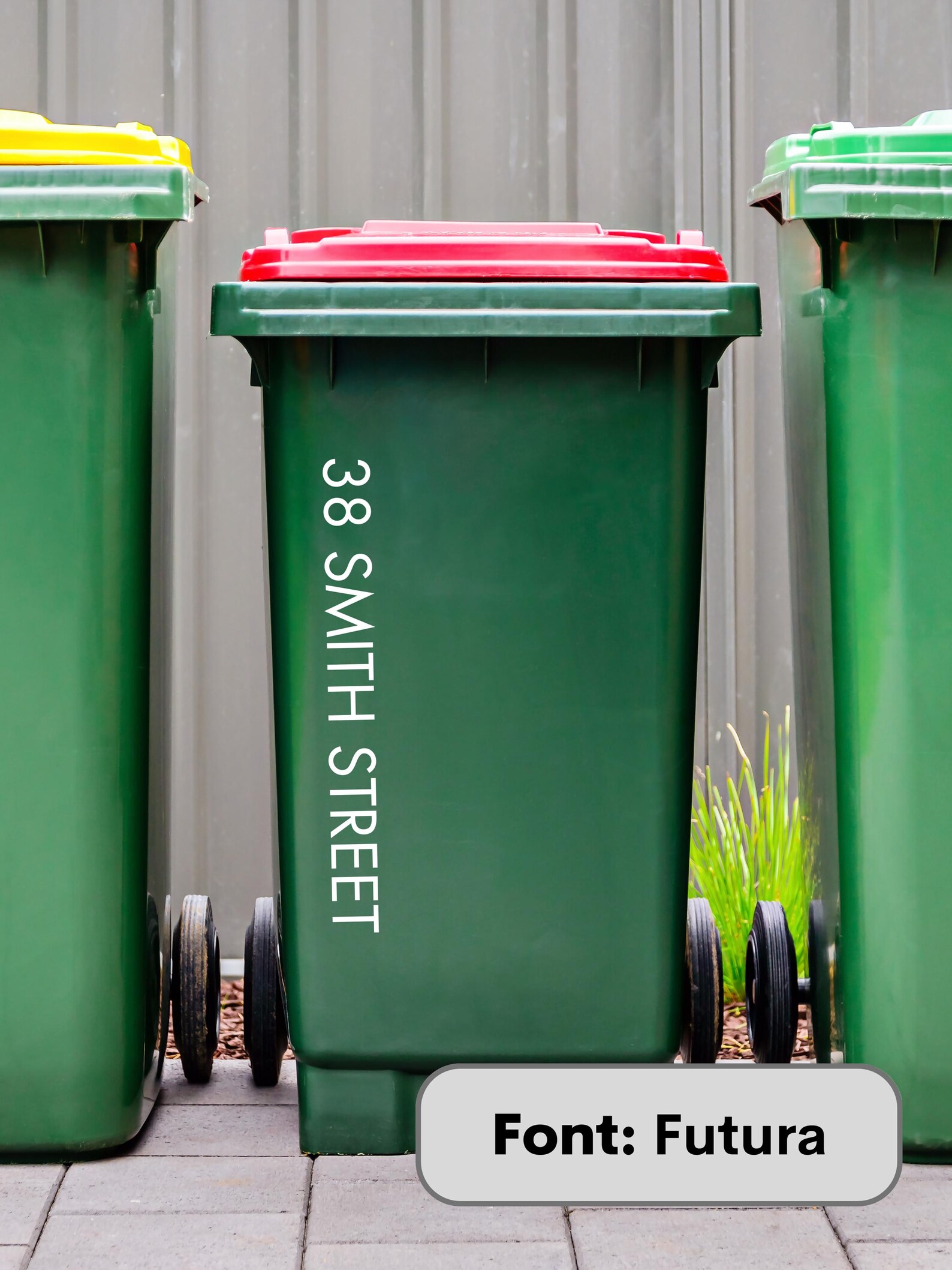 Vertical Wheelie Bin Street Name & Number Sticker - Etsy