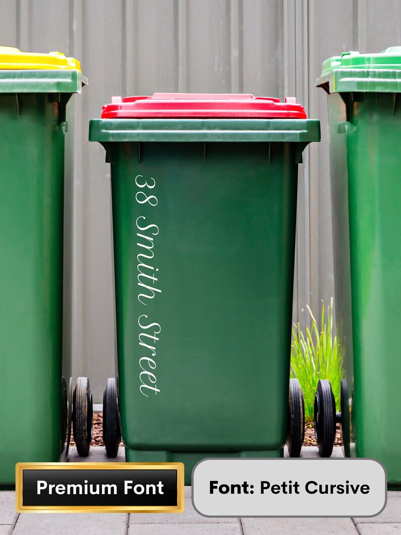 Vertical Wheelie Bin Street Name & Number Sticker - Etsy
