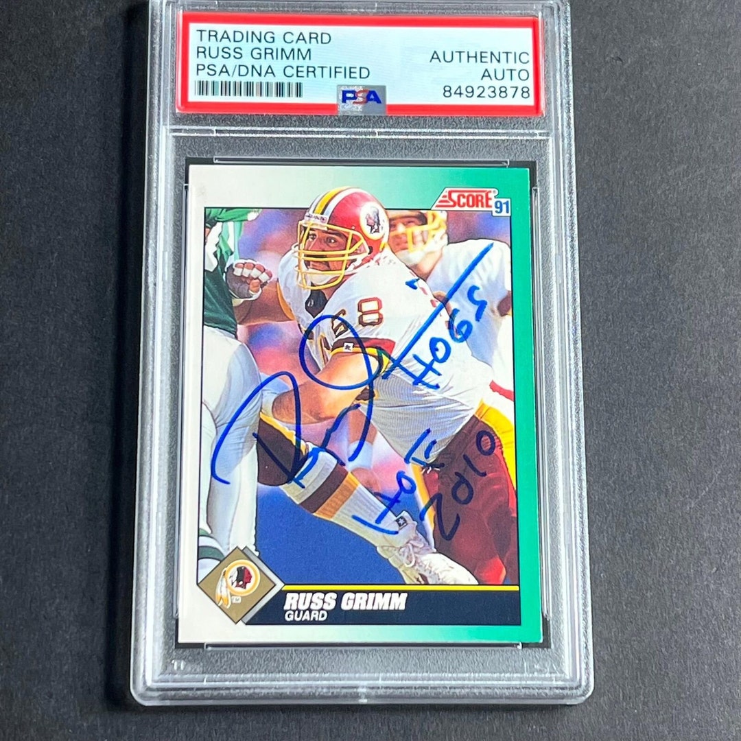1991 Score 268 Russ Grimm Signed Card Auto Psa Slabbed Washington - Etsy