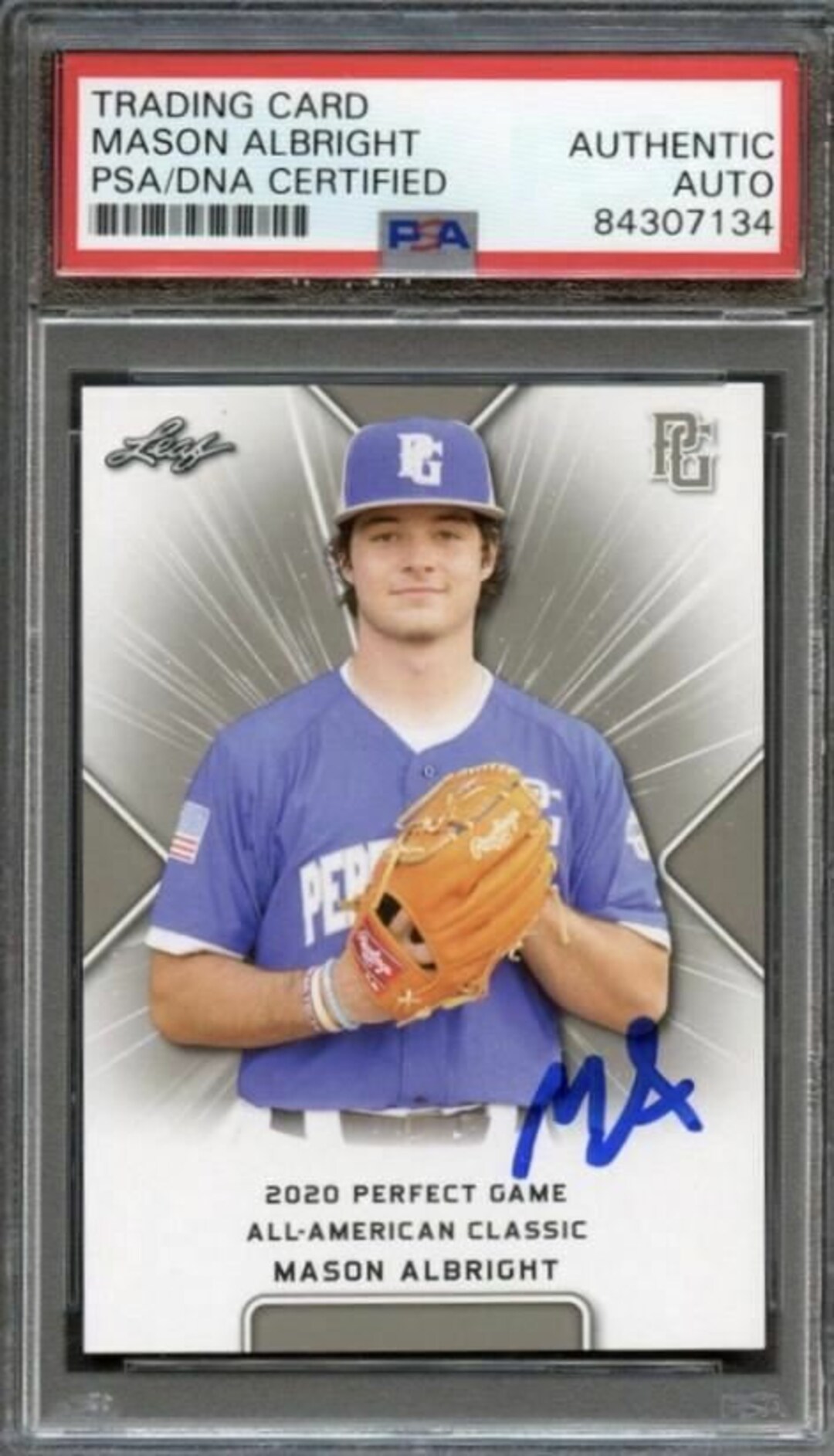 2020 Leaf Perfect Game Mason Albright Signed Card Auto Psa Slabbed - Etsy