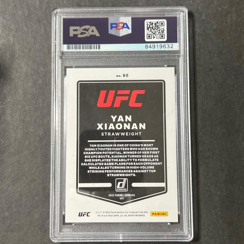 2022 Panini Donruss 80 Yan Xiaonan Signed Card Auto Psa Slabbed Ufc - Etsy