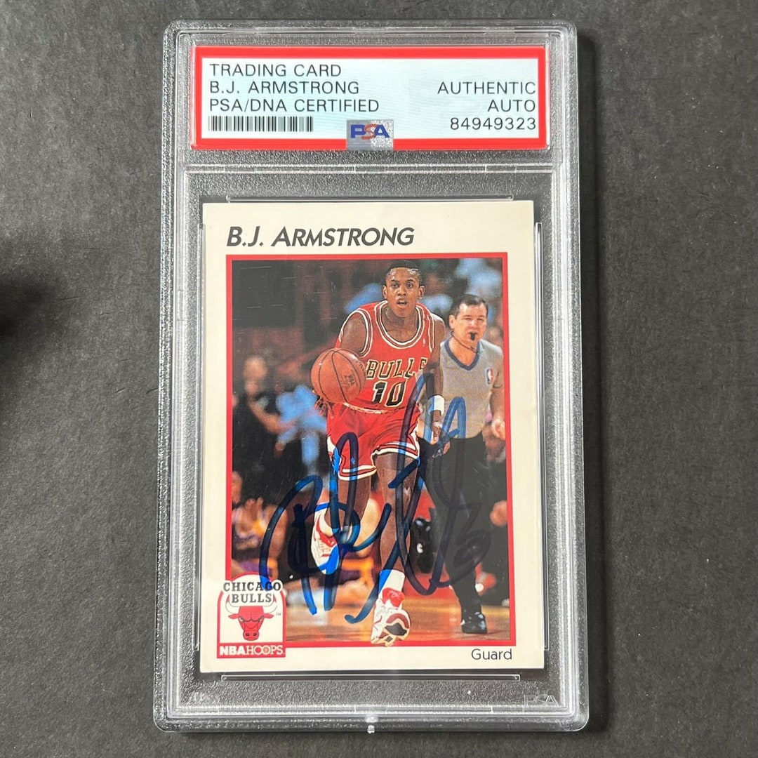 1991-92 Nba Hoops 63 B.J. Armstrong Signed Card Auto Psa - Etsy