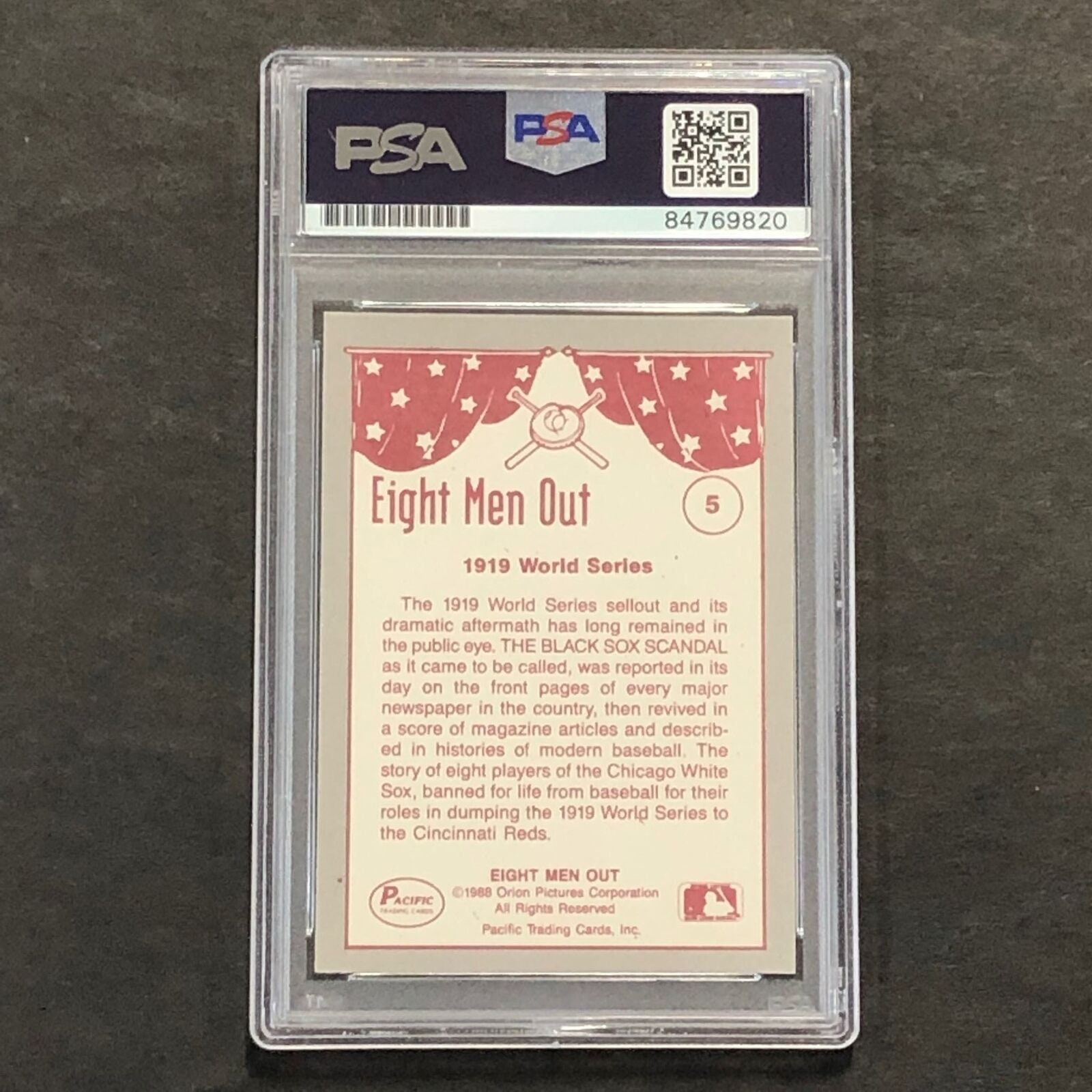 1988 Pacific Baseball 5 Eight Men Out Card Charlie Sheen Signed Psa/dna ...