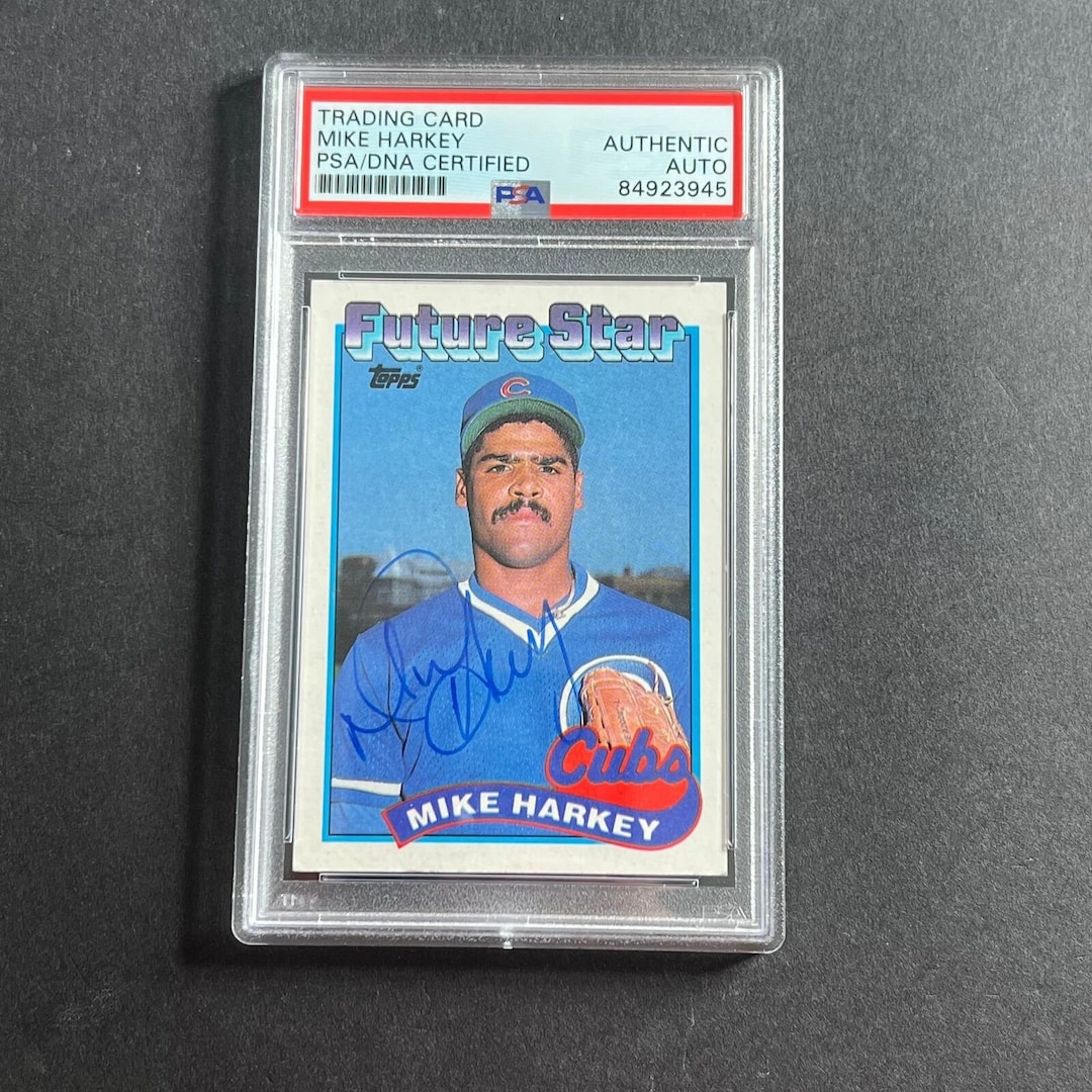 1989-1990 Topps 742 Mike Harkey Card Psa Slabbed Auto Cubs - Etsy