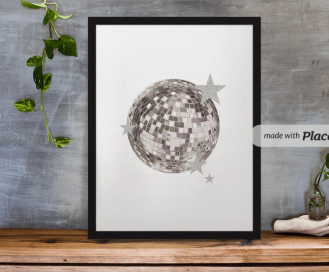 Disco Ball, Stars, Aesthetic Poster, Retro, Iconic, Digital File ...