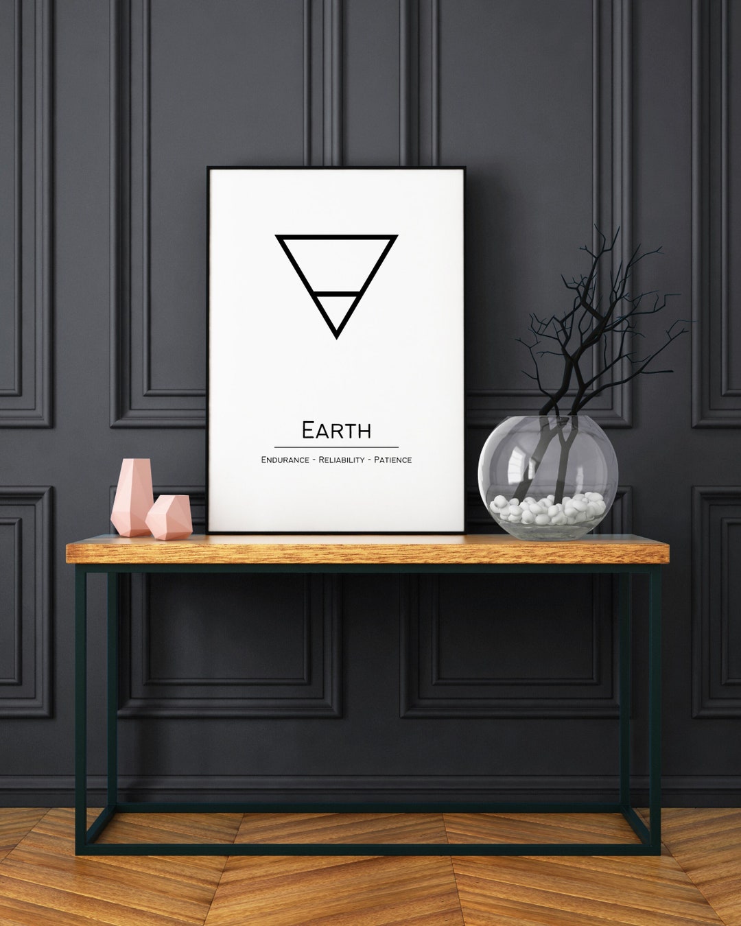 Four Elements Prints | Fire | Water | Earth | Air | Minimalist | Icon ...