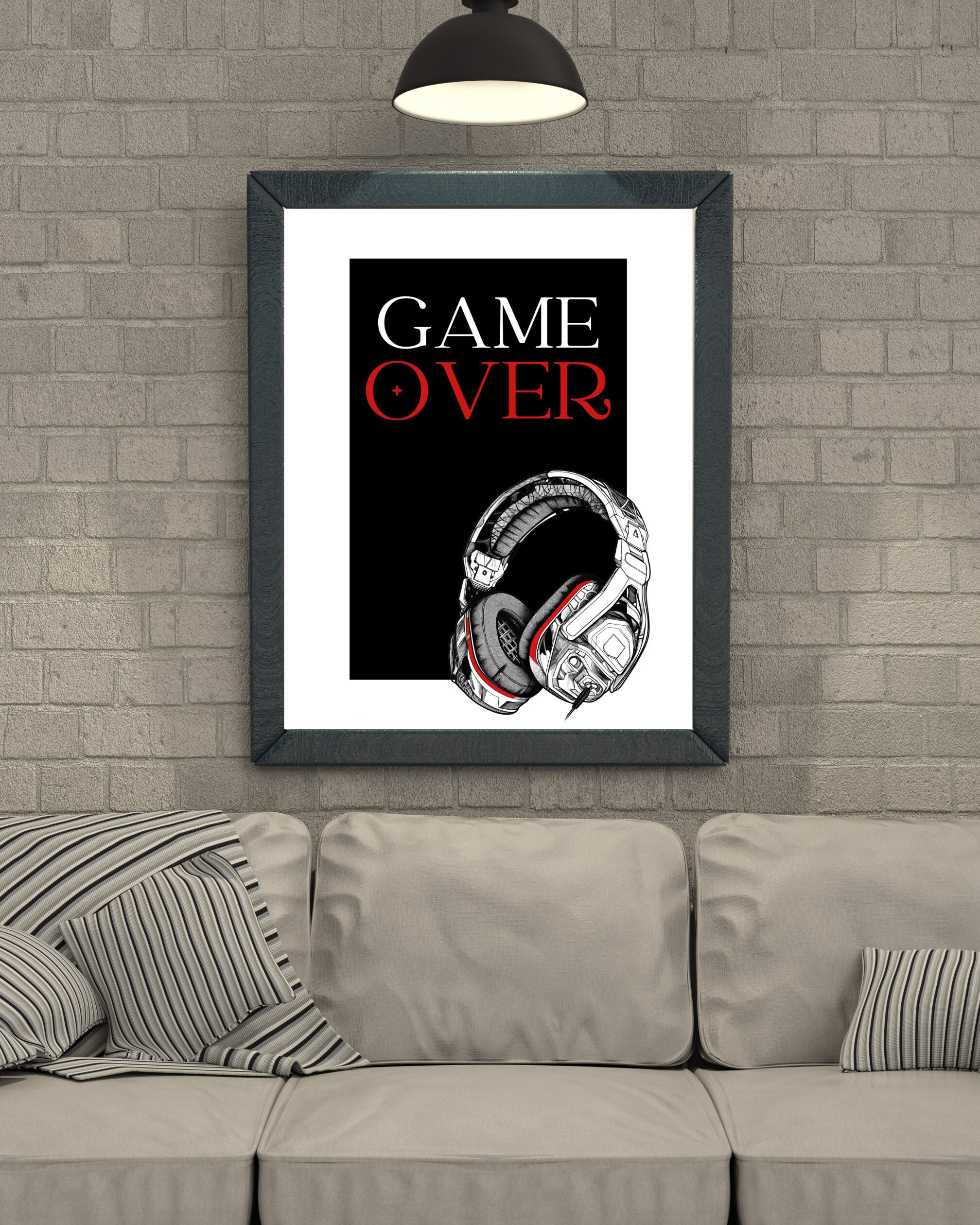 Game Over Poster Gaming Wallart Office Deco Gaming Quotes Funny Sayings ...