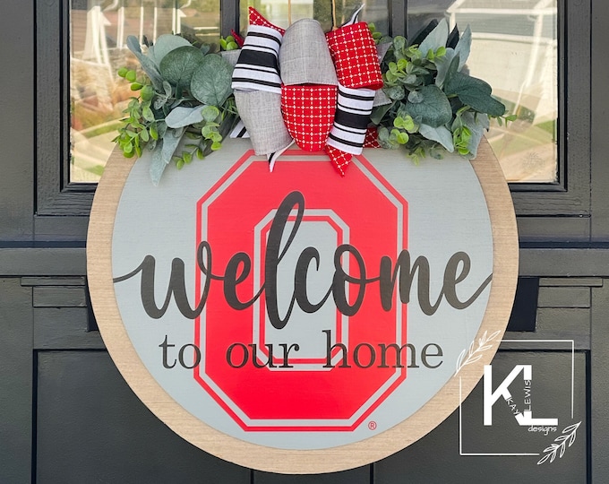 Ohio State Door Hanger, Ohio State Buckeyes, Ohio State Wreath, the ...