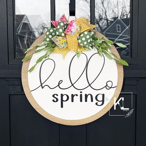 Spring Front Door Decor | Spring Door Hanger | Spring Door Sign ...