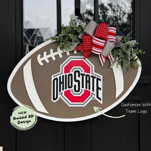 OSU Football Door Hanger | Front Door Decor | Football Wreath | Custom ...