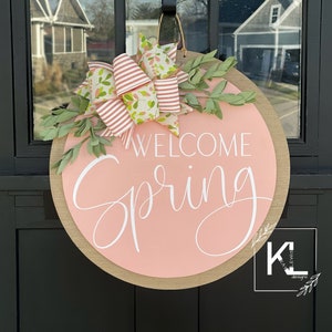 Hello Spring Door Hanger | Front Door Decor | Spring Door Sign | Spring ...