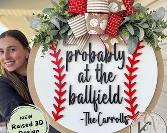 Welcome Baseball Door Hanger | Front Door Decor | Door Wreath ...