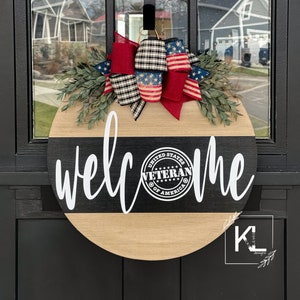 Veteran Door Hanger | Military Wreath | Army Sign | Patriotic Decor ...