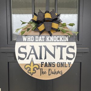 New Orleans Saints Door Hanger Front Door Decor Saints Door Sign New ...