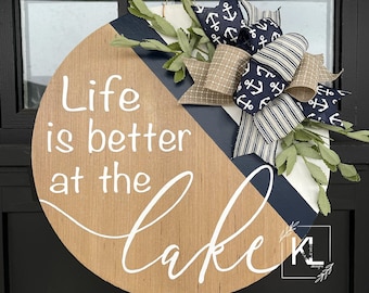 Front Door Decor / Lake House / Lake House Front Door Wreath / Lake ...