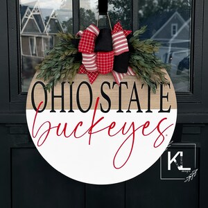 Ohio State Door Hanger | Ohio State Buckeyes | Ohio State Wreath ...