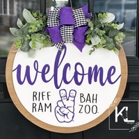 TCU Front Door Decor | TCU Horned Bullfrongs Sign | Sports Sign | Texas ...
