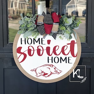 Arkansas Razorbacks Front Door Decor | Razorbacks Sign | UARK Wreath ...