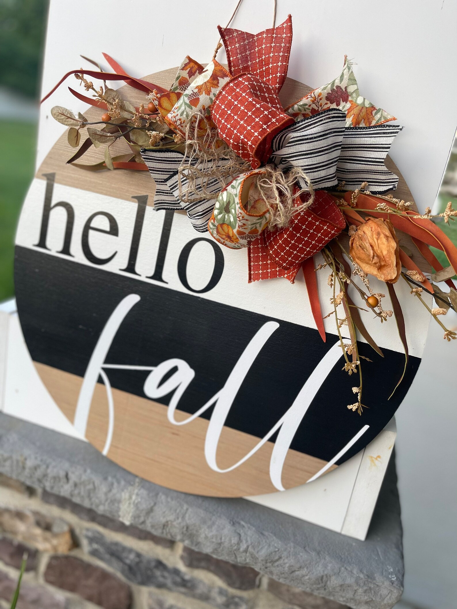 Hello Fall Door Hanger Fall Decor Front Door Decor Fall - Etsy