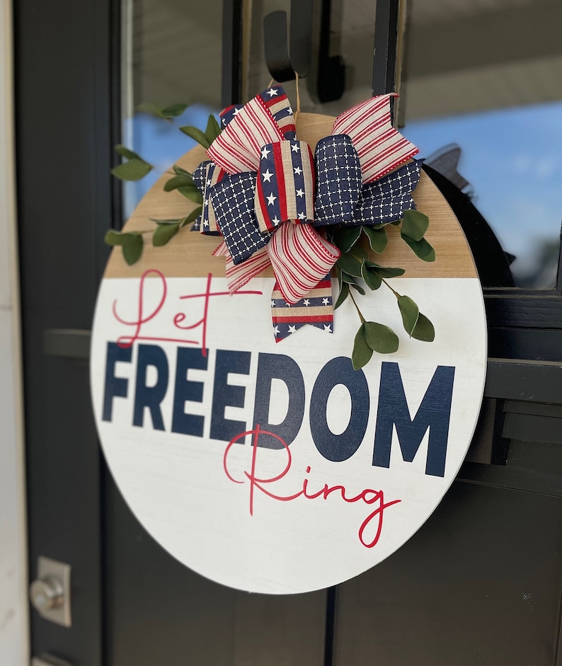 Patriotic Door Hanger | Freedom Door Sign | America Porch Sign | Front ...