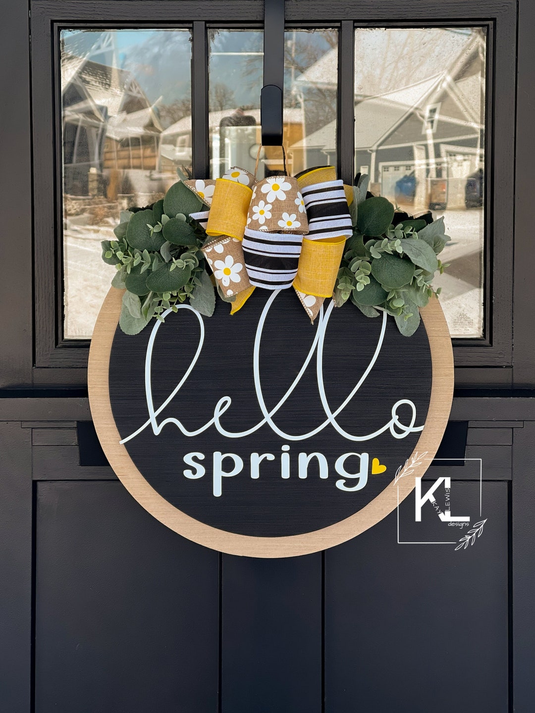 Hello Spring Door Hanger | Front Door Decor | Spring Door Sign | Spring ...