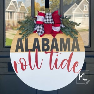 Alabama Front Door Decor | Alabama Wreath | Alabama Roll Tide Decor ...