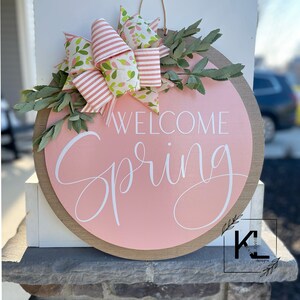Hello Spring Door Hanger | Front Door Decor | Spring Door Sign | Spring ...