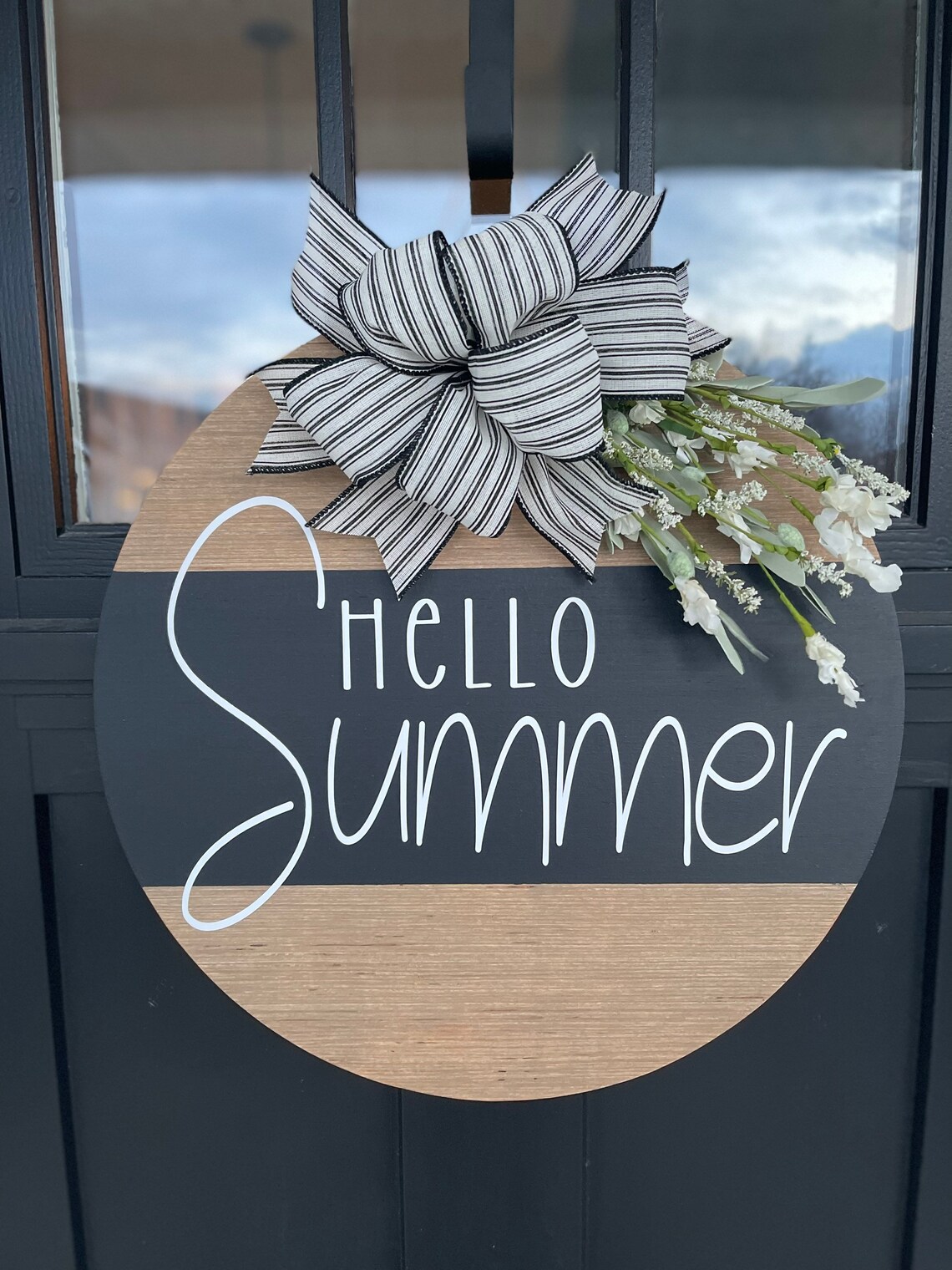 Hello Summer Door Hanger Hello Summer Door Sign Hello - Etsy