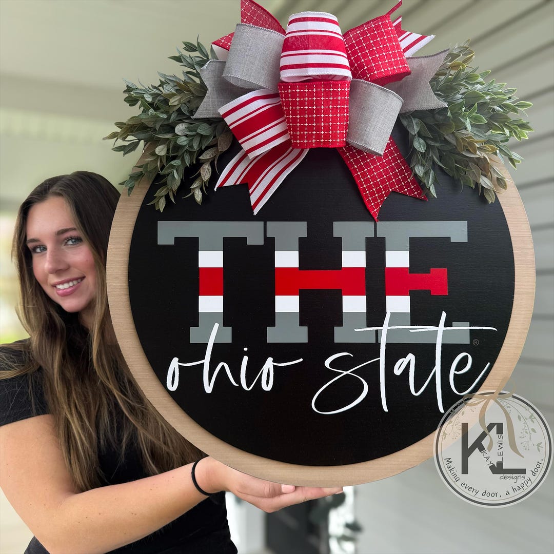 Ohio State Door Hanger | Ohio State Buckeyes | Ohio State Wreath ...