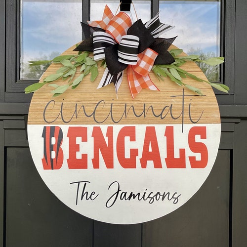 Cincinnati Bengals Door Hanger Front Door Decor Cincinnati - Etsy