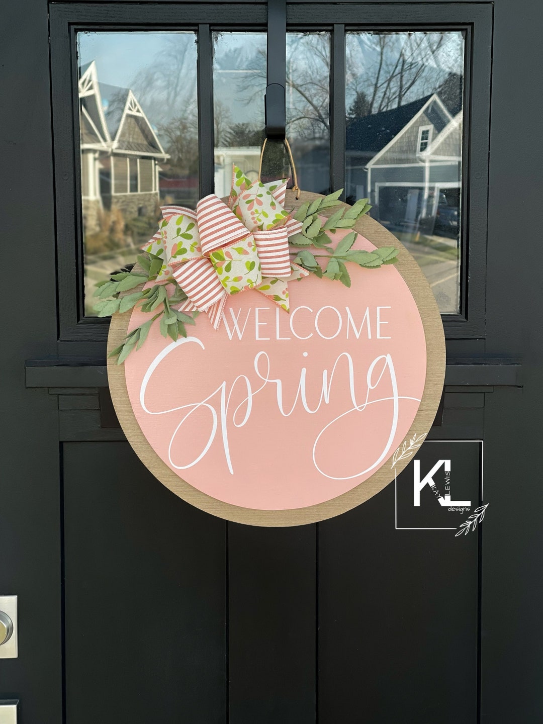 Hello Spring Door Hanger | Front Door Decor | Spring Door Sign | Spring ...