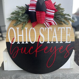 Ohio State Door Hanger | Ohio State Buckeyes | Ohio State Wreath ...