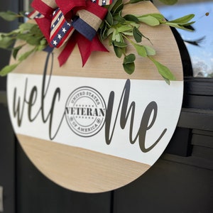 Veteran Door Hanger | Marine Sign | Army Sign | Patriotic Decor | Front ...